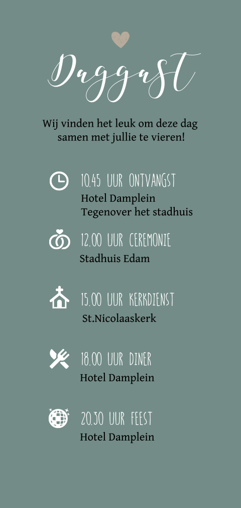 Trouwkaart daggast programma groen zelf maken